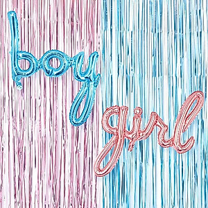 Zittop Baby Blue “Boy” Script Foil Balloon - 24” One-Piece Letters Balloon for Boy Baby Shower, Gender Reveal, Pregnancy Announcement, First Birthday Party, Christening, Baptism, Nursery Decoration