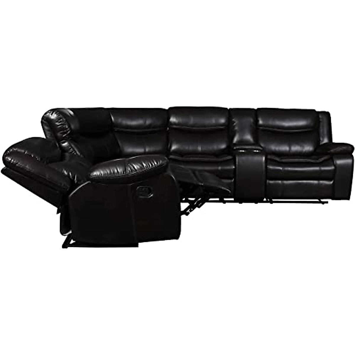 Blackjack Furniture Marsden Modern Leather Air Reclining Living Room Sectional, Brown