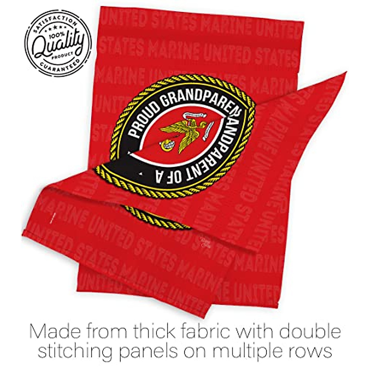 Breeze Decor Proud Grandparent House Flag Pack Armed Forces Marine Corps USMC Semper Fi United State American Military Veteran Retire Official Applique Garden Yard Gift Double-Sided, Made in USA