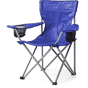 MOUNTAIN SUMMIT GEAR Anytime Chair for Camping, Sports, and The Outdoors w/Carry Bag, Camping Chairs for Adults, Folding Chair for Outside, (by Caddis Sports Inc.)