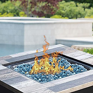 GasSaf 1/2 Inch Fire Glass Reflective Tempered Fireglass Cut Crushed FireGlass for Fire Pit, Fireplace and fire Pit Table (10 Pound)(Crystal Ice Reflective)