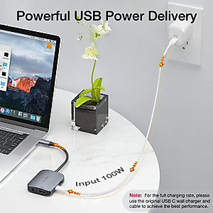 USB C Hub Adapter, USB C HDMI Mini Dongle, 6 in 1 USB C Hub Multiport Adapter with 4K HDMI, 100W PD, USB 3.0, SD/TF Card Reader, 3.5mm Audio for MacBook Pro/Air, iPad, Dell XPS & Other Type-C Devices