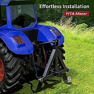 YITAMOTOR (FRSSPF-0033) 3 Point Trailer Hitch with 2" Receiver for Category 1 Tractor Drawbar Hitch Adapter for Kubota, John Deere, BX, LM25H, WLM Tractor, NorTrac, Yanmar, Kioti, Cat