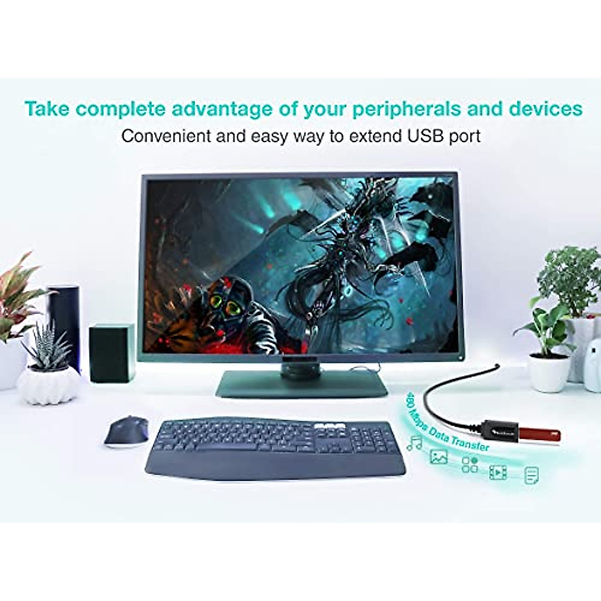 BlueRigger USB 2.0 Type A Male to A Female Active Extension/Repeater Cable - 32 Feet (10M)