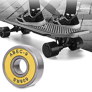 Skate Roller Bearing 8 Pcs Longboard Roller Skate Bearings 608 Ball Bearings for Skateboards Roller Blade Inline Skating Scooter (Yellow)
