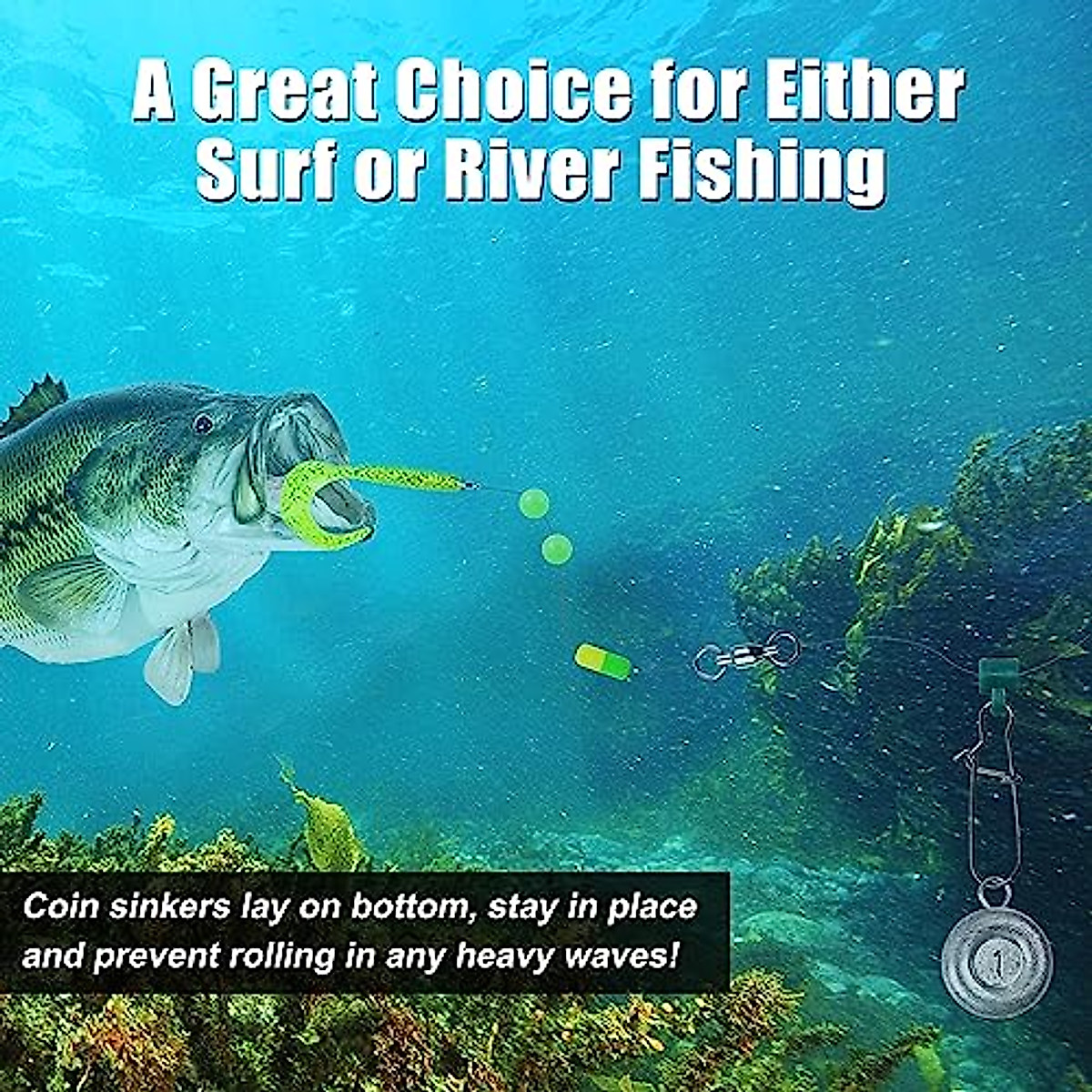 Disc Sinkers Fishing Weights Saltwater Surf Fishing Weights Coin Sinkers 1oz 2oz 3oz 4oz 5oz 6oz 8oz Catfishing Gear Tackle Circle Fishing Sinker Weight Kit