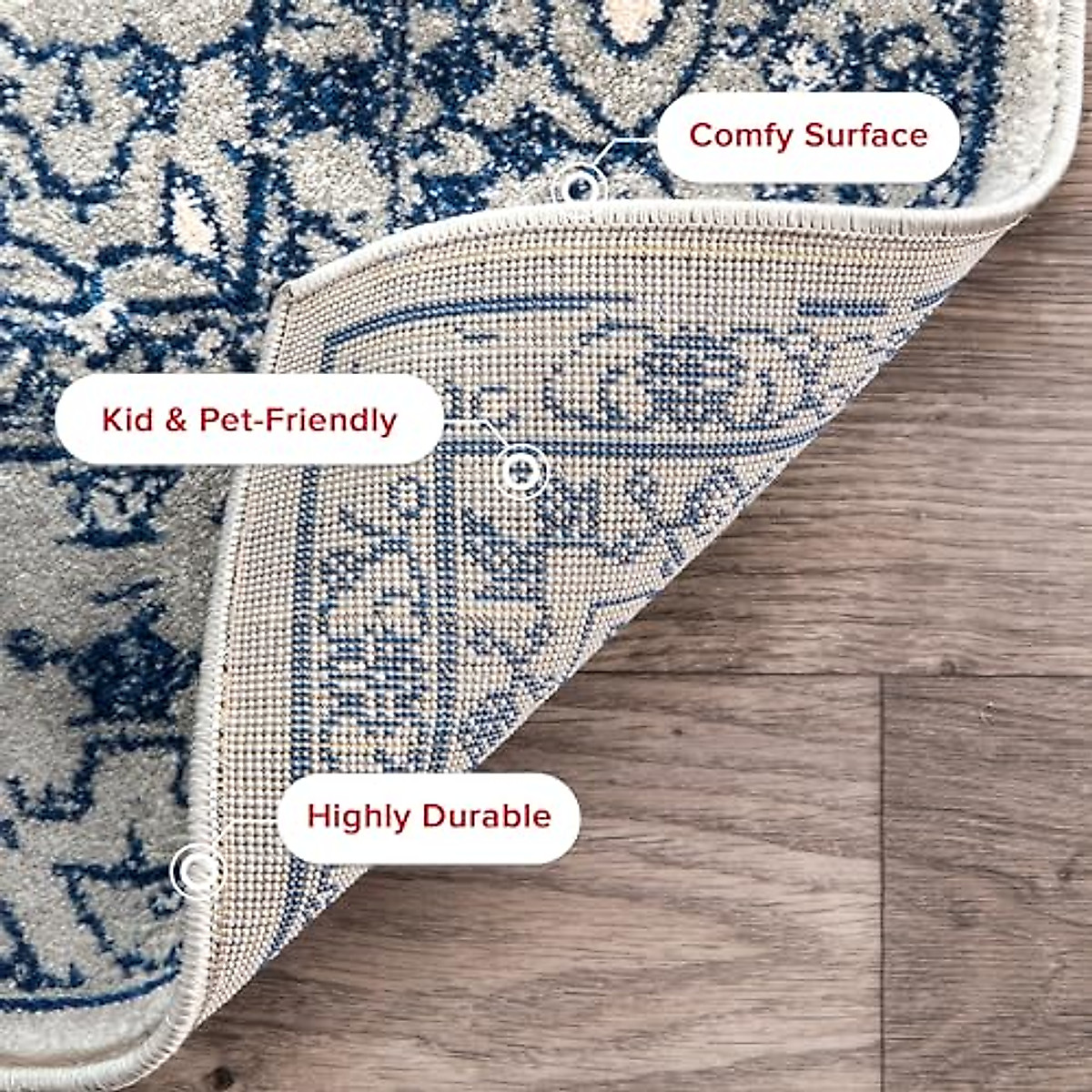 nuLOOM Odell Faded Vintage Runner Rug, 2' 6" x 10', Light Blue