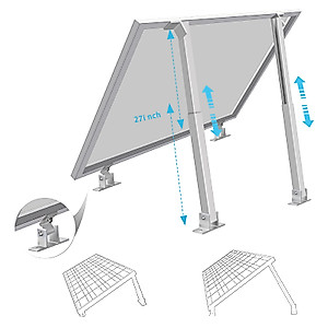 2 Sets Solar Panel Mounting Brackets, Adjustable Solar Panel Tilt Mount Mounting Rack Bracket Support 50W 100W 150W 200W 300W Solar Panels for RV, Roof, Boat, Yacht, Off-Grid Systems Any Flat Surface