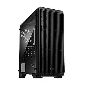 Zalman - S2 - ATX Mid-Tower PC Case - Full Acrylic Side Panel - Mesh Front Panel - 3x Case Fan 120mm Pre-Installed, Black
