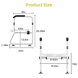 Toilet Rail Bathroom Safety Frame Medical Railing Helper for Elderly, Handicap, Disabled, Seniors,Bariatric Assist Handrail Grab Bar Adjustable Height,Padded Arms Fit Most Toilet Seats