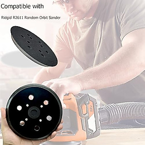 6 Inch 6 Hole Replacement Sander Pad for Ridgid R2611 Random Orbit Sander- 6" Hook & Loop Sanding Pad Work with 6 Inch Sander Disc - 1 Pack