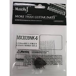 Musiclily Ultra 3.5x25mm Stainless Steel Tremolo Bridge Mounting Screws for Strat Style Electric Guitar Replacement, Nickel (Set of 6)