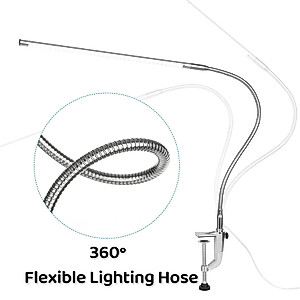 lishumei Desk Lamp with Clamp, 3 Modes 10 Brightness 360° Rotation Eye-Caring Reading Light,8W Long Flexible Gooseneck, Architect Task Lamp, USB Clamp Light for Home Office Manicure Reading