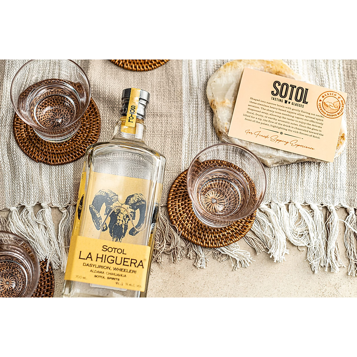 Sotol and Tequila Sipping Glasses | Tequila Glassware Collection | Set of 4 | 6 oz Professional Sippers for Drinking Joven, Reposado, Anejo Sotols | Stemless Heavy Based Liquor Snifters