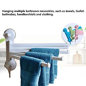 5 Arm Swivel Towel Bar, Wall Mounted Multiple Towel Rack Foldable Swing Arm Towel Rack for Bath Towels Bathrobes Clothes 38x25.5cm