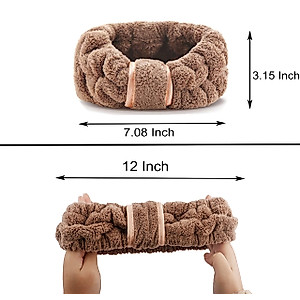 4 Pack Microfiber Towel Headbands for Washing Face, Facial Headbands Makeup Headband Spa Headband Skincare Headband Fash Wash Headband for Women and Girls (Coffee,Flesh Pink, Grey,Bright Red)