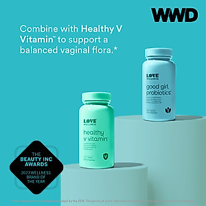 Love Wellness Vaginal Probiotics for Women, Good Girl Probiotics | pH Balance Supplement for Feminine Health with Prebiotics | Urinary Tract Health for Vaginal Odor & Flora | 120 Count (Pack of 2)