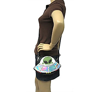 Sleepyville Critters UFO Alien Spaceship Crossbody Bag Purse