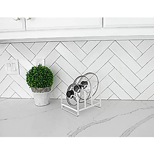 Kitchen Spaces Lid Pot and Pan Organizer, One Size, White