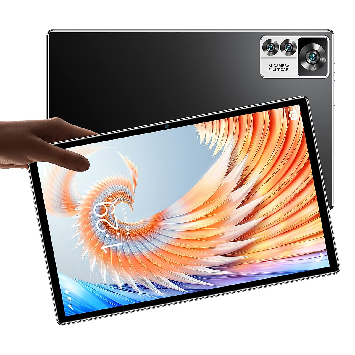 Airshi Tablet, 5GWIFI 5.0 100‑240V Front 800W Rear 1600W 10.1in Tablet Dual Card Dual Standby Octa Core CPU for Office (US Plug)
