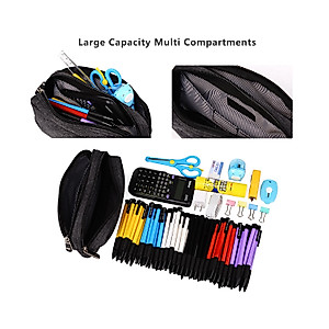 Large Pencil Pouch for Boys School Supplies Big Capacity Pencil Case Pen Bag Box Aesthetic with Zippers Office Storage Organizer Stationary for Teen Girls Kids Women College Students