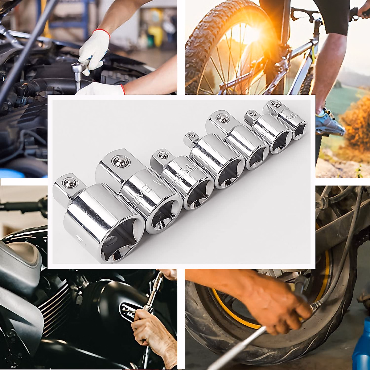 FOCMKEAS Socket Adapter 3/8" Drive (F) to 1/2"(M), CR-V, Female to Male