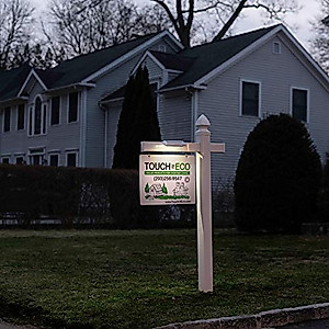 Touch Of ECO LITEAGENT PRO - Solar Dual Sided LED Post Light For Real Estate Signs, Business, Yard Sign Lighting - Includes Adjustable Sign Mounting Bracket