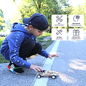 TOYLOGS Solar Wooden Race Model Car Kit - STEM Projects for Kids Ages 8-12 - DIY Science Toys 3D Puzzle Toy Educational Building Mechanical Set Gift for Girls and Boys