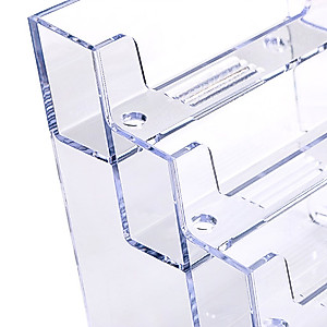 Hipiwe 2 Packs 4-Tier Acrylic Business card Holder Stand Clear Desktop Index Card Filing Card Holder Diaplay