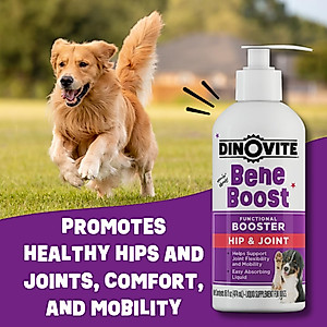 Dinovite BeneBoost Hip & Joint Liquid Food Topper for Dogs - Glucosamine Supplement - Joint Mobility Meal Topper - 16 oz