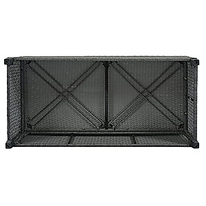 ERYE 6 Pieces Patio Conversation Furniture Sets Outdoor PE Rattan Wicker Sofa & Dining Table Group, 6Pcs All Weather Garden Seating Sectional with Rectangular Table, Armchairs, Loveseats and Corner