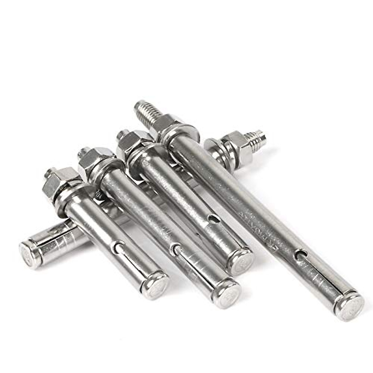 5 Pcs M6 x 50mm 304 Stainless Steel Expansion Bolt External Hex Expansion Screw Bolt Sleeve Anchor，Pool Safety Cover Expansion Bolts，for Concrete