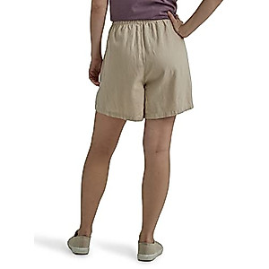 Lee Women's Ultra Lux Mid-Rise Relaxed Fit Pull-On Short, Pioneer Beige