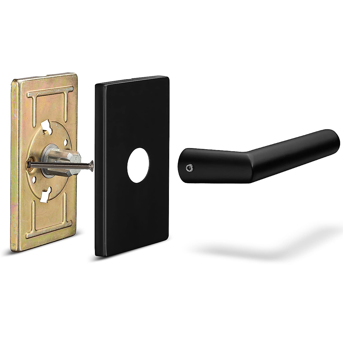 Berlin Modisch Passage Lever Door Handle Designer Series Non-Locking Lever Set [for Hallway or Closet Doors] Reversible for Right & Left Sided Doors Heavy Duty - Iron Black Finish
