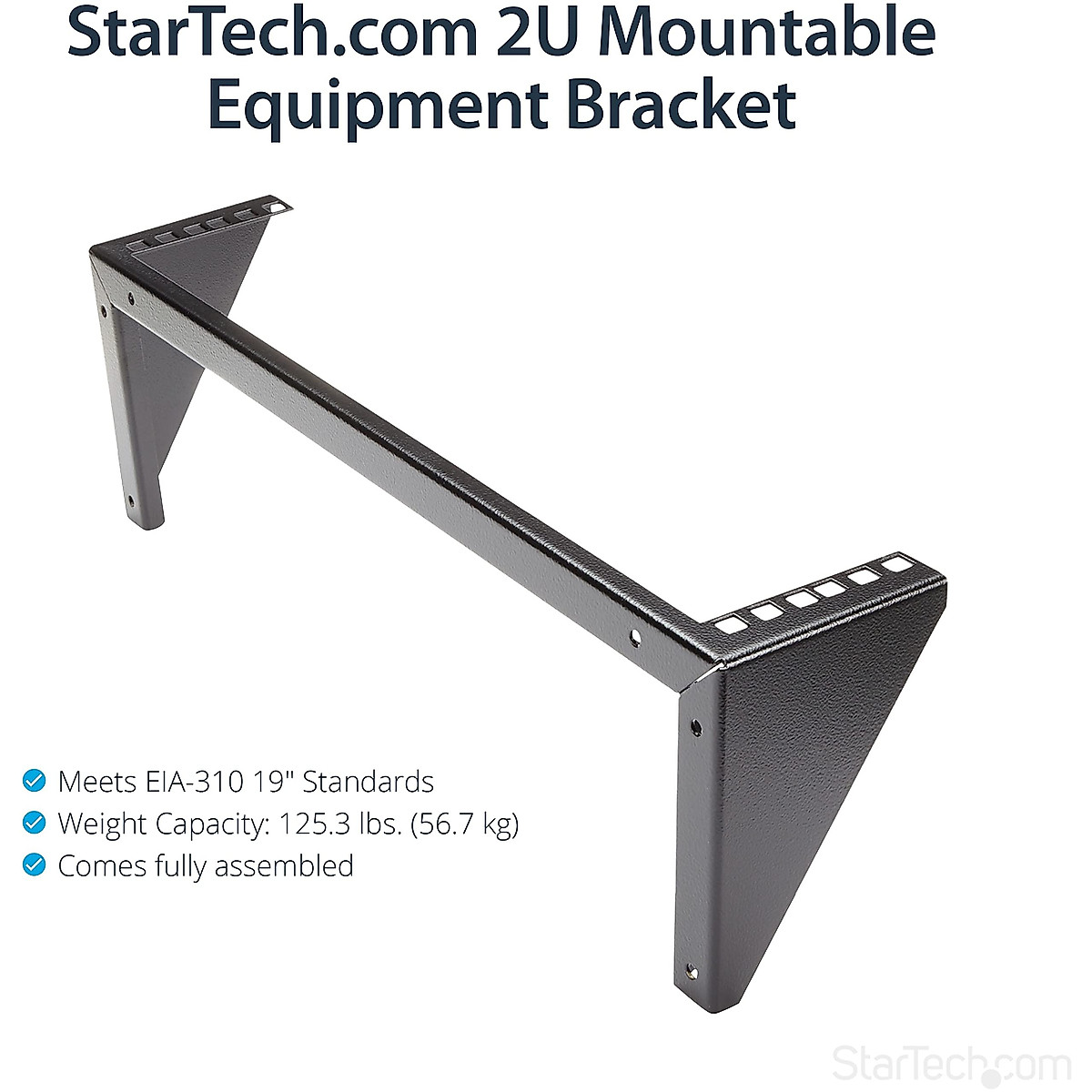 StarTech.com 2U Vertical Wall Mount Patch Panel Bracket - Steel Rack Mount Bracket w/Hardware for 19" Network, Server and Data Equipment , TAA (RK219WALLV)