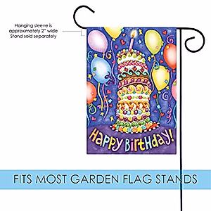 Toland Home Garden 110083 Happy Birthday Birthday Flag 12x18 Inch Double Sided Birthday Garden Flag for Outdoor House party Flag Yard Decoration