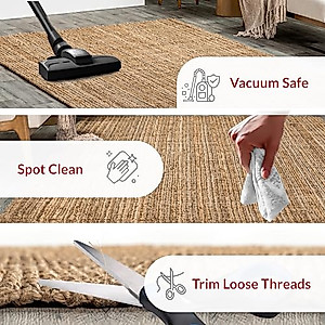 nuLOOM Ashli Solid Farmhouse Jute Area Rug, 9x12, Natural