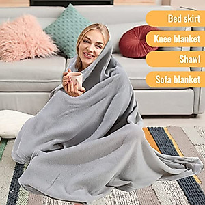 30 Pieces Soft Fleece Throw Blanket Grey Cozy Bulk Blanket 50 x 60 Inches Comfy Fleece Blanket for Home Office Wedding Gifts Outdoor Travel Use