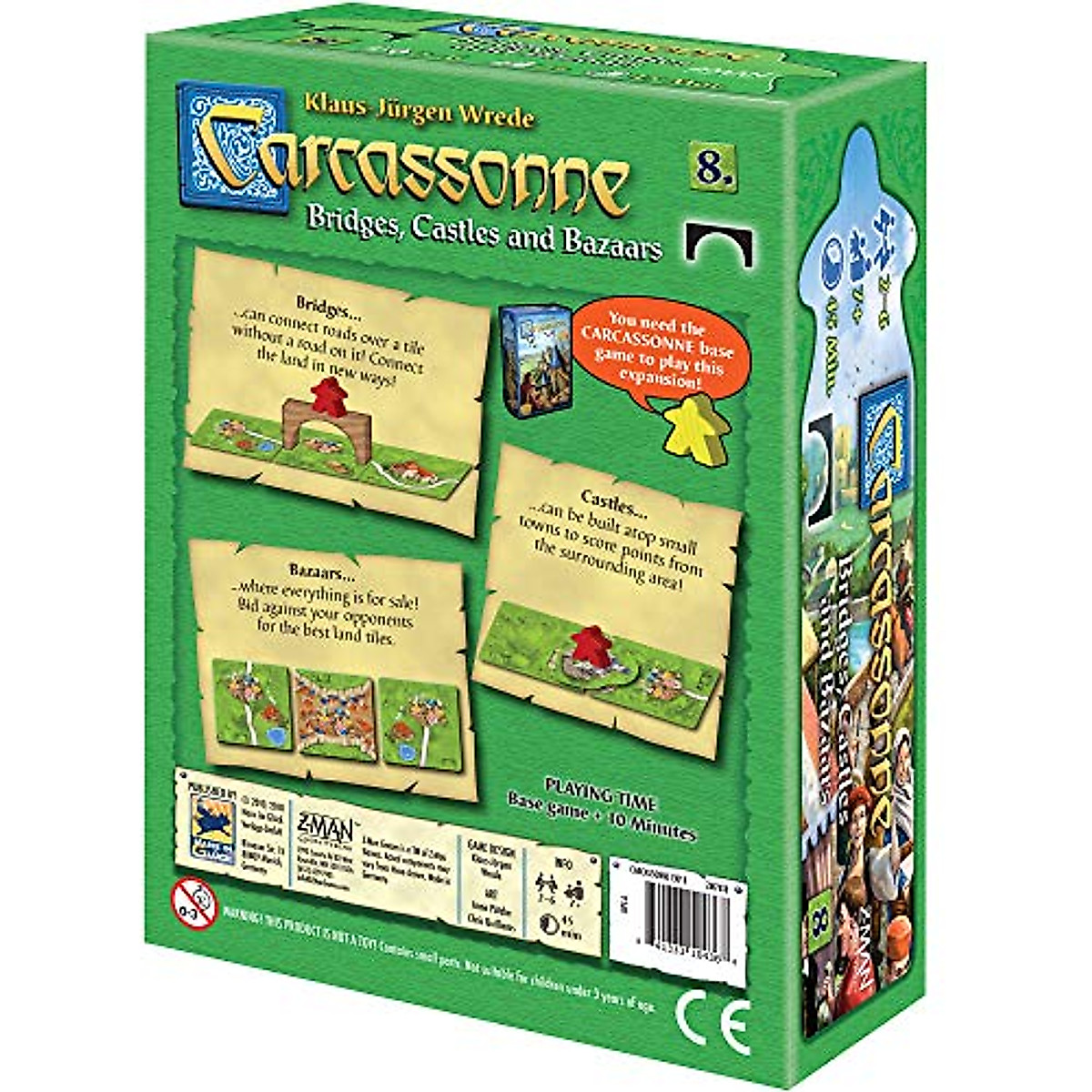 Carcassonne Bridges, Castles & Bazaars Board Game EXPANSION - New Paths and Auctions Await! Medieval Strategy Game for Kids and Adults, Ages 7+, 2-6 Players, 50 Minute Playtime, Made by Z-Man Games