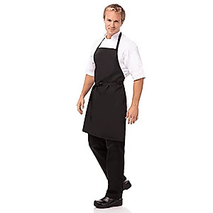 Chef Works Unisex Bib Apron, Black, One Size