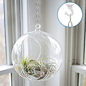 OOTSR Metal Ceiling Hook, Heavy Duty Ceiling Hook and Chain Extension for Hanging Plants/Chandeliers/Clothes/Indoor & Outdoor Use, White Color, 36 inches Chain