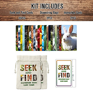 ORIENTAL CHERRY Outdoor Toys for Kids Ages 4-8 - Seek and Find Scavenger Hunt Card Game - Summer Fun Outside Yard Camping Activities for Family Toddlers Age 3-5 8-12