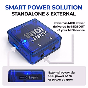 CME WIDI Jack - Bluetooth MIDI Interface for TRS/DIN MIDI devices - Power by MIDI Out or usb-c - Ultra low 3ms latency wireless MIDI for Synthesizer EWI Keytar Pedalboard Digital Piano