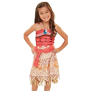 Disney Princess Moana Dress Sing & Shimmer Musical Dress Up Outfit, Sing-A-Long to “How Far I'll Go” Perfect for Pretend Play & Dress Up - One Size - Fits Girls Ages 3-6 Years Old [Amazon Exclusive]