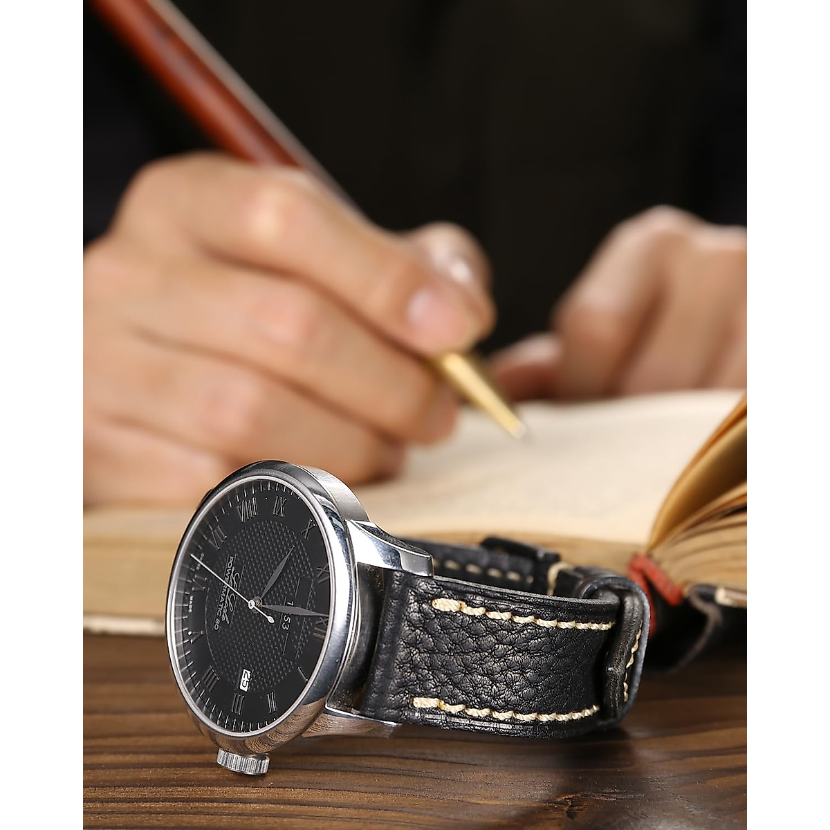 REZERO Leather Watch Bands, Handmade Watch Straps, Italian Top Grain Soft Leather Watch Bands Replacement, Vegetable-Tanned & Oil-Waxed Watch Bracelets 18/19/20/21/22/23/24/26mm for Men, Women