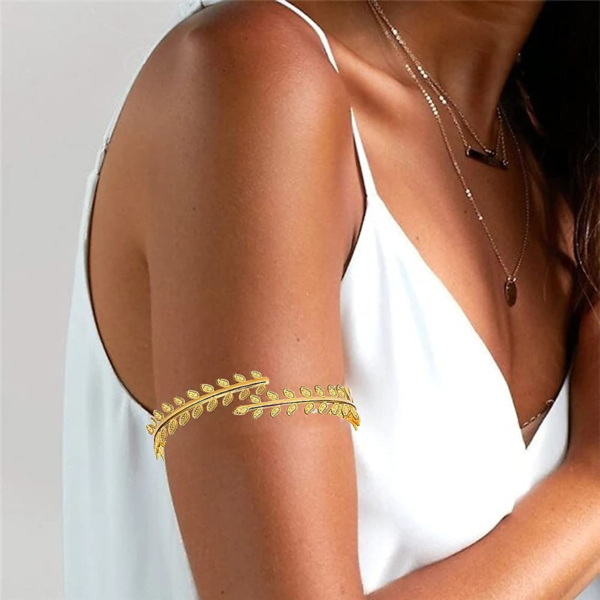 WAINIS 9 PCS Pieces Arm Cuff Upper Arm Band Cuff Bracelet Bangle for Women Silver Gold Adjustable Armband Set Gold