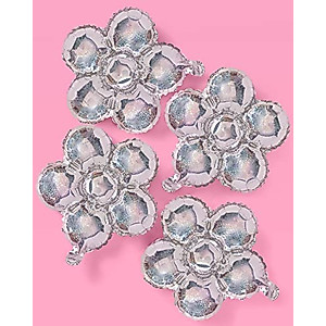 xo, Fetti Iridescent Flower Foil Balloon Pack - 4 pack | Birthday Party Supplies, Garden Bridal Shower, Baby Shower Decorations, Engagement, Bday Balloon Arch