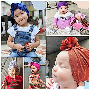 Newborn Baby Head Wrap Hat Infant Cotton Soft Cute Nursery Beanie Headband Top Flower for Boy Girl