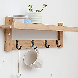 Woohome 80 PCS 4 Colors Wall Mounted Single Hook Double Hole Robe Hooks Coat Hooks and 160 PCS Screws for Hanging Key Hooks Jewelry