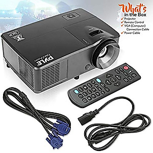 Pyle Full HD DLP 1080P 3000 Lumens Projector Home Theater High Performance Ceiling Mountable, System & Keystone Adjustment for TV, Laptop & Business Office Presentation-(PRJLEDLP205)